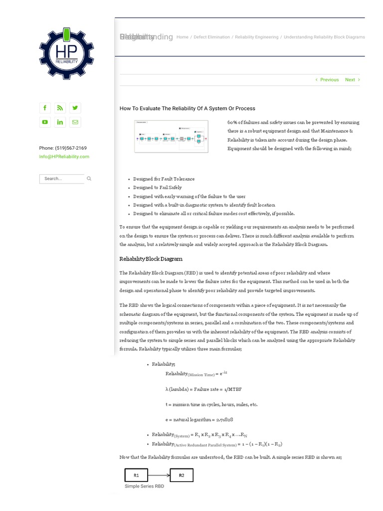 Understanding The Reliability Block Diagram | PDF | Reliability ...