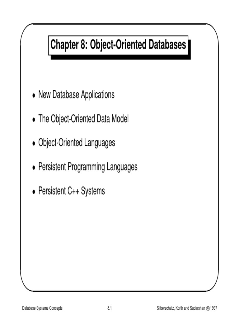 Chapter 8 Object Oriented Databases Pdf Object Computer Science Class Computer