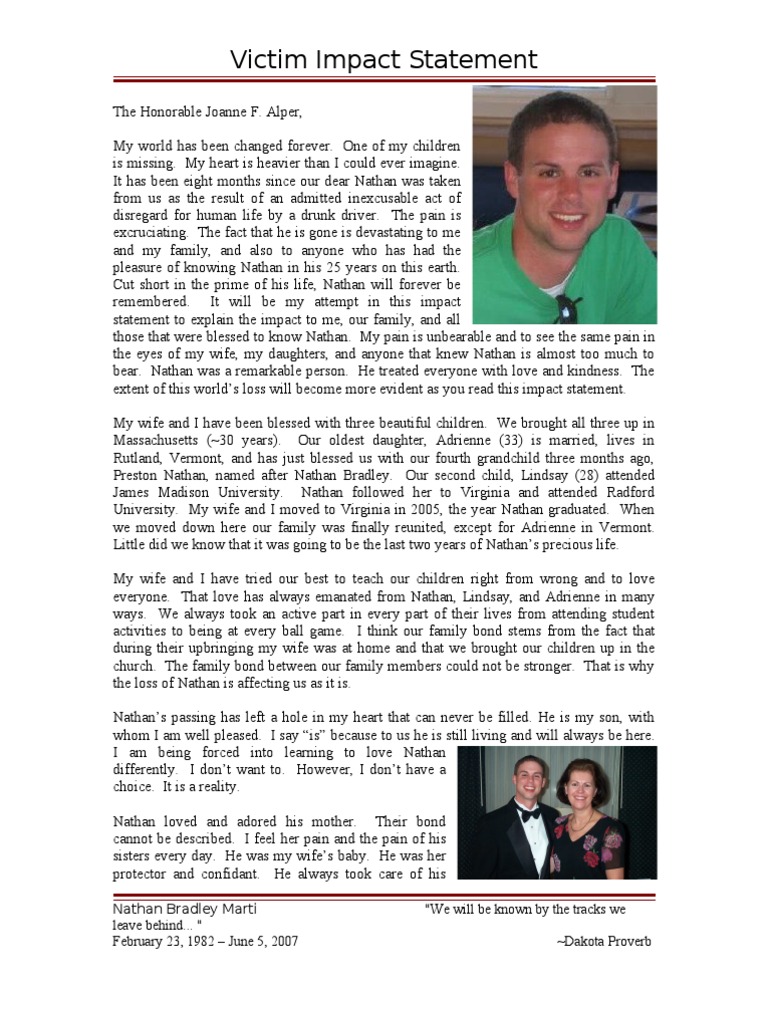 A Father's Victim Impact Statement | PDF