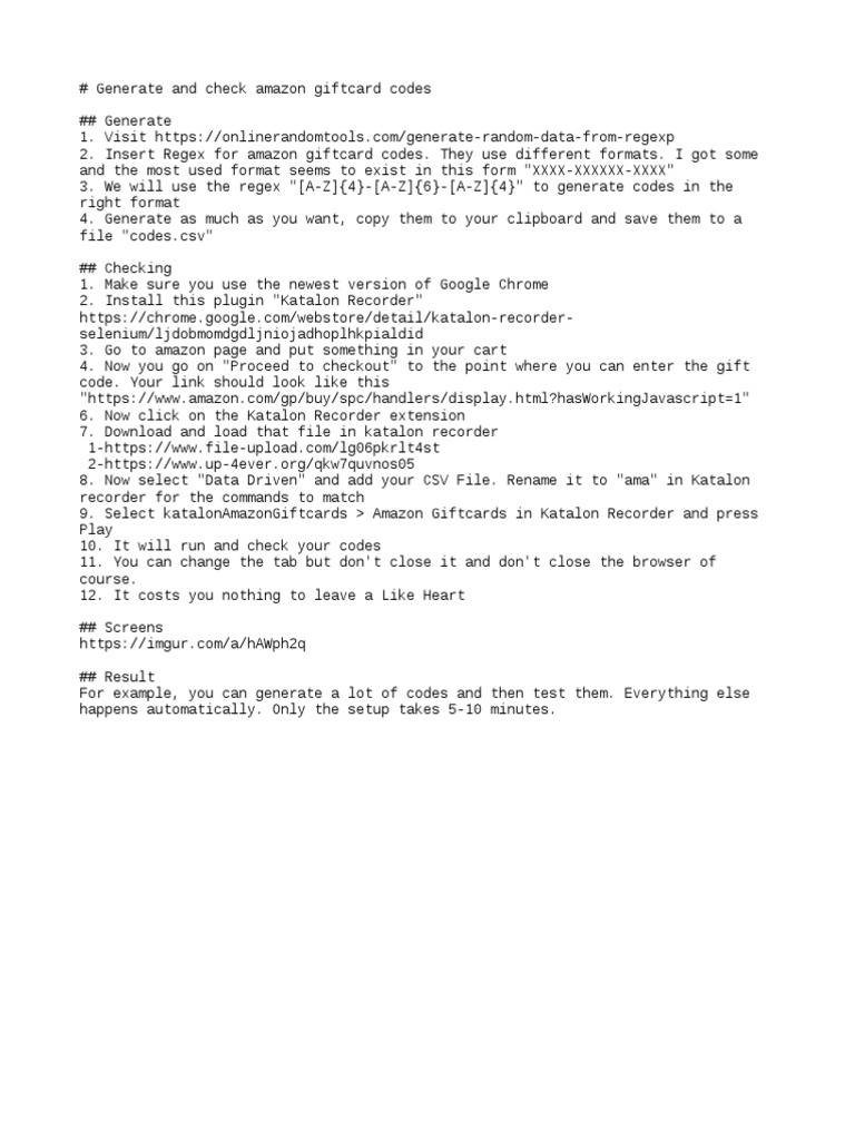 Generate and Check Amazon Giftcard Codes | PDF