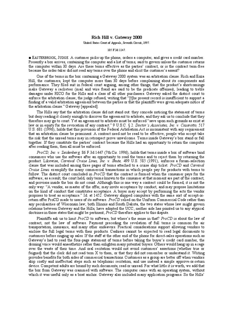 Gateway Cases Edited Case File | PDF | Offer And Acceptance | Uniform ...