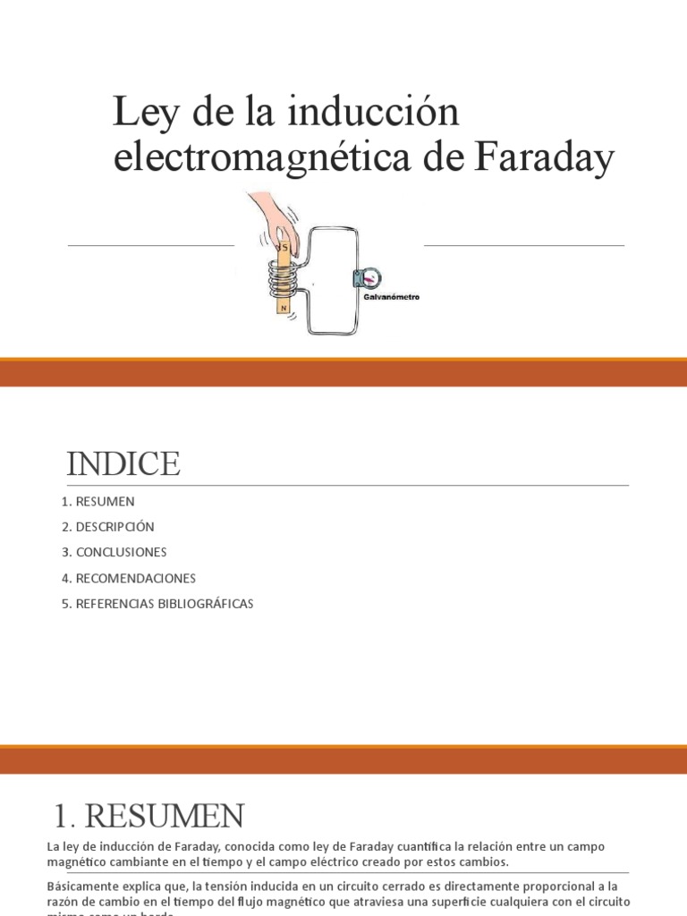 Ley de La Inducción Electromagnética de Faraday | PDF | Campo magnético | Generador eléctrico