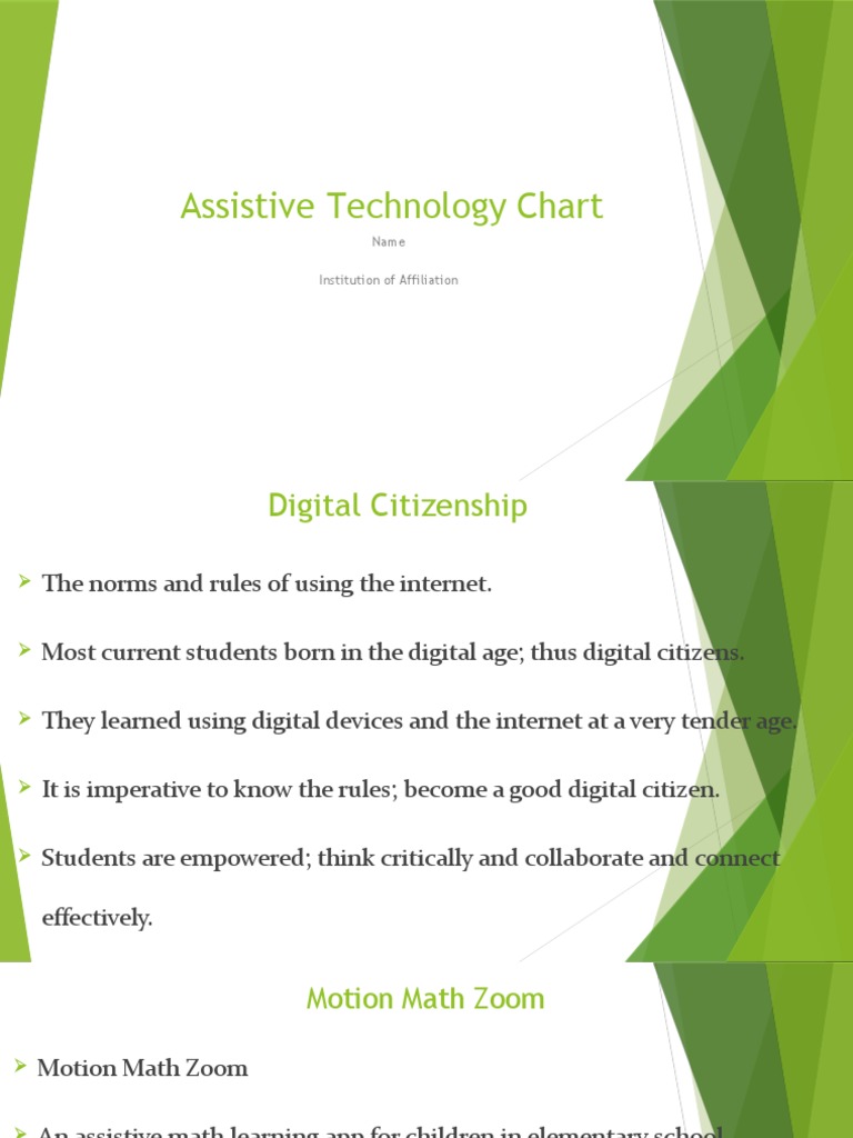 Assistive Technology Chart | PDF