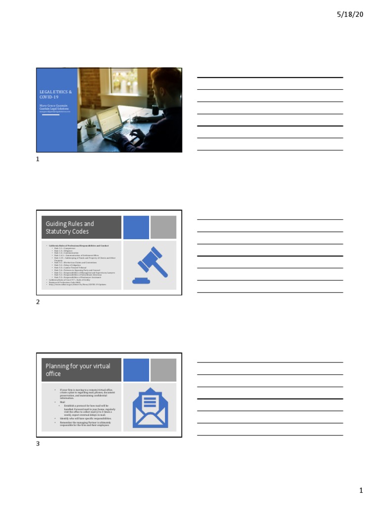 Guiding Rules and Statutory Codes: Legal Ethics & COVID-19 | PDF ...