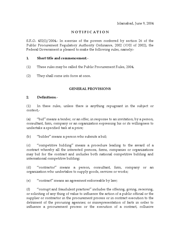 PPRA Rules | PDF | Procurement | Specification (Technical Standard)
