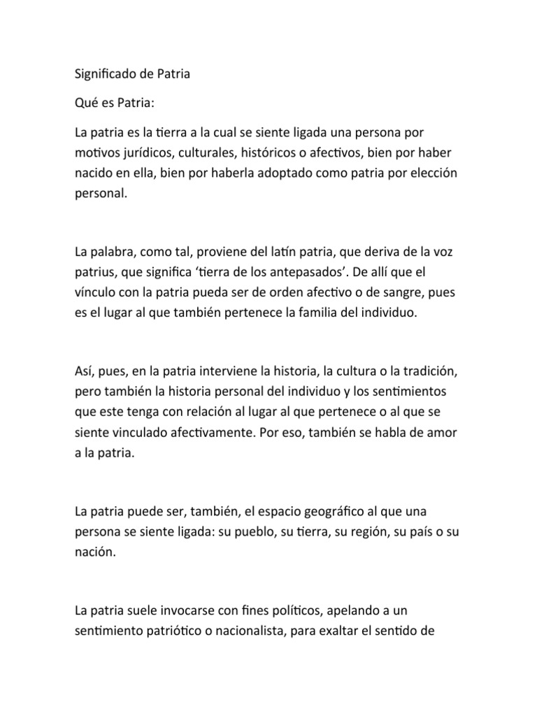 Significado de Patria | PDF | República | Nación