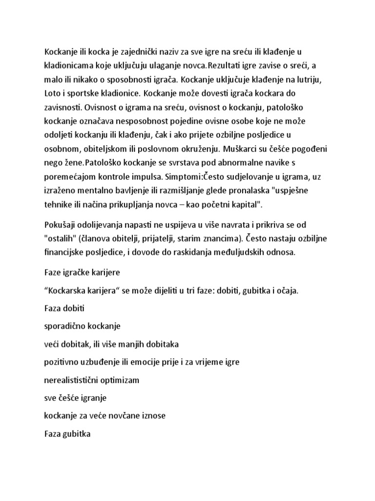 Kockanje | PDF
