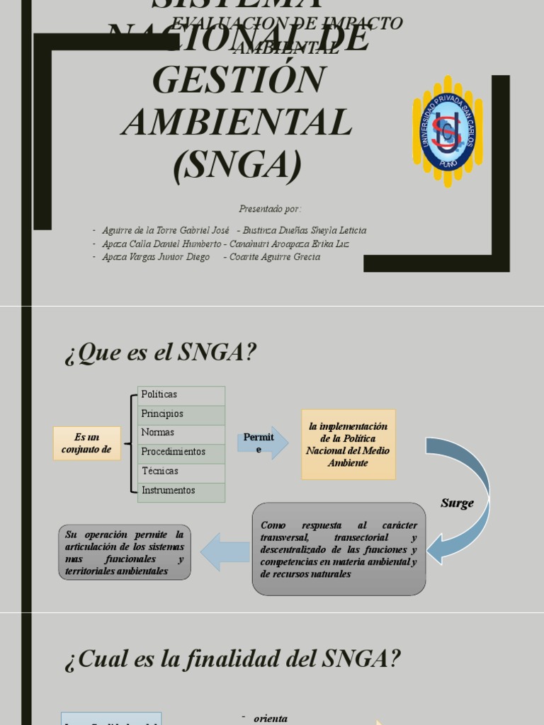 Sistema Nacional de Gestión Ambiental (SNGA) | PDF | Evaluación | Entorno natural