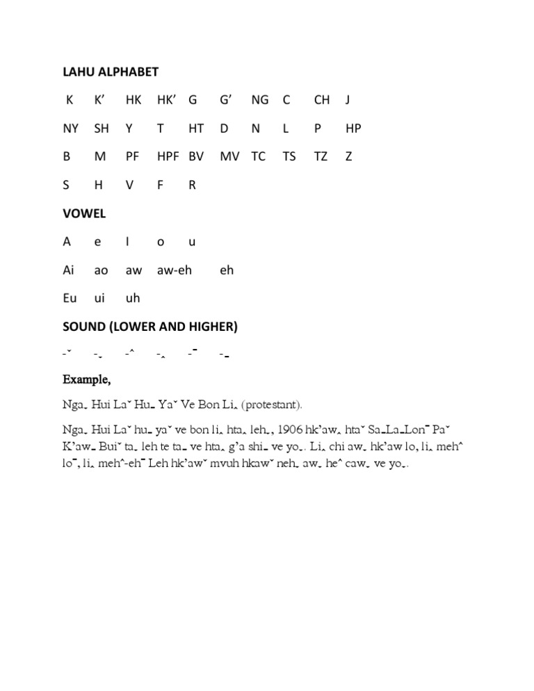 Lahu Alphabet | PDF