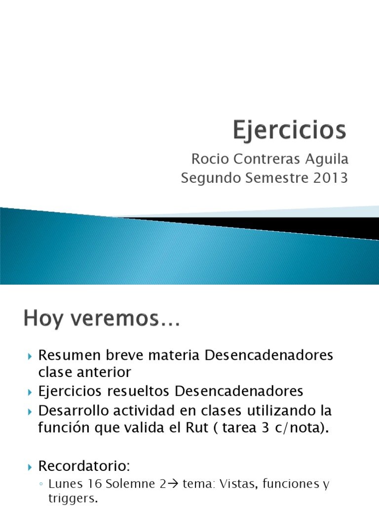 Clase 7 Triggers Ejercicios PDF | PDF | Programación de computadoras | Bases de datos