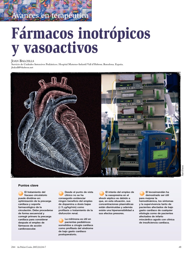 Fármacos Inotrópicos y Vasoactivos: Avances en Terapéutica | PDF | Farmacología | Sistema ...