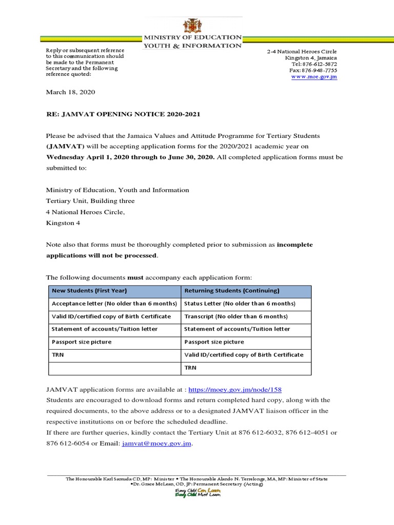 JAMVAT Opening Notice 2020-21 | Government | Politics