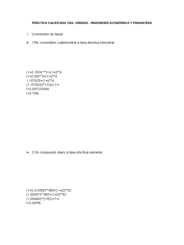 Práctica Calificada 1ra | PDF