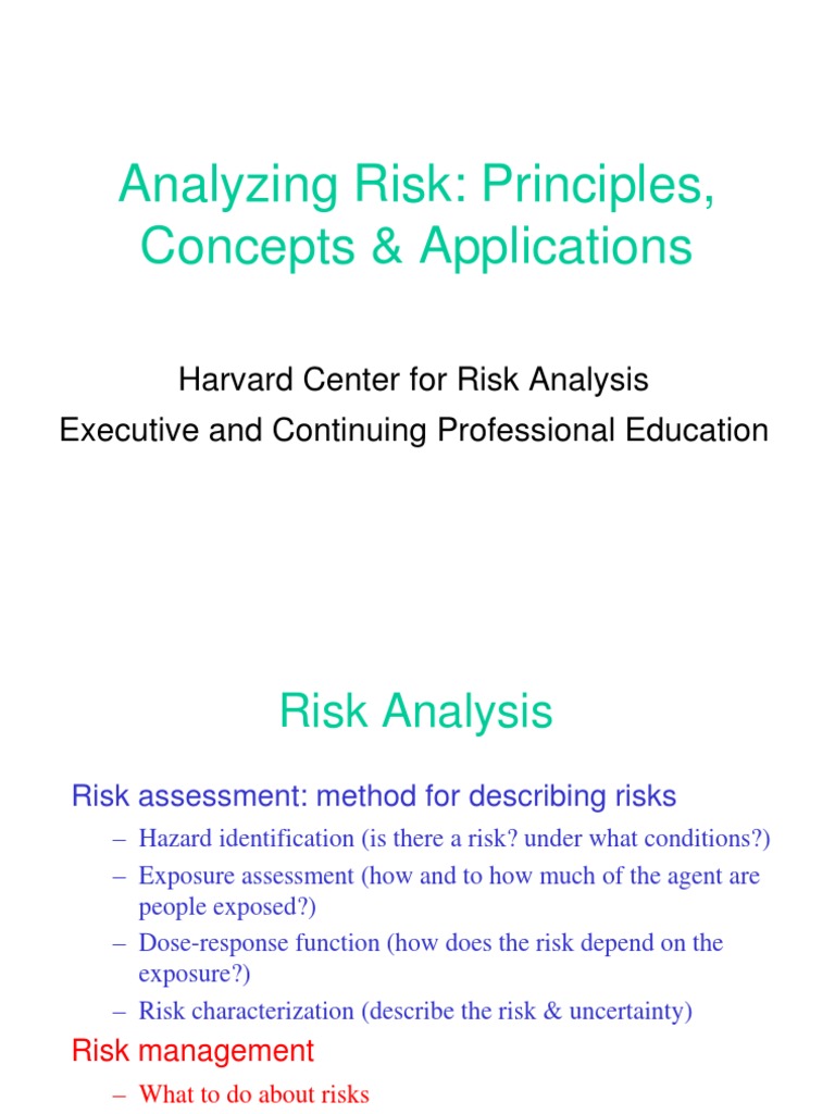 Analyzing Risk: Principles, Concepts & Applications | PDF | Risk ...