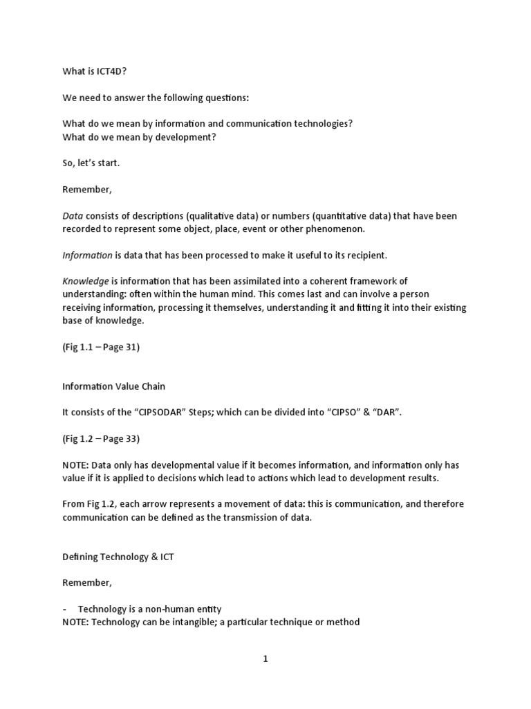 What is ICT4D? Exploring Information and Communication Technologies for ...