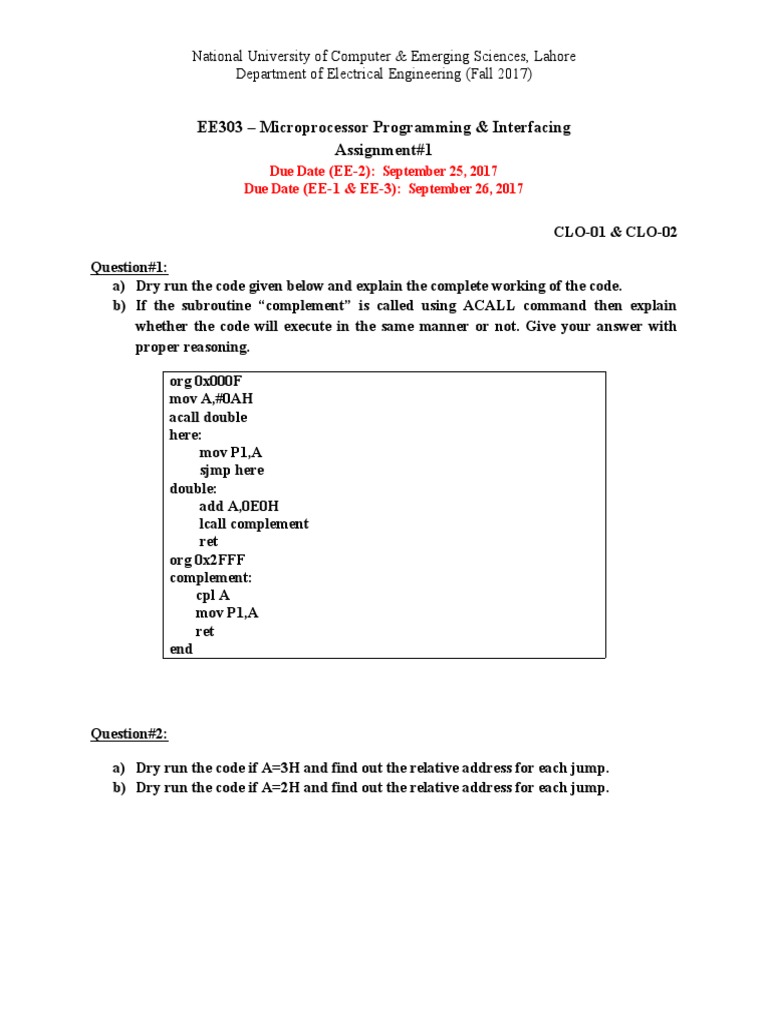 Up Assignment#1 - Fall 2017 | PDF | Binary Coded Decimal | Computer Architecture