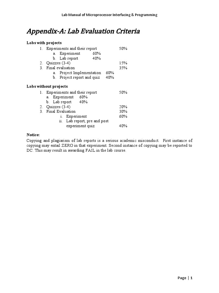 Lab Report Format, Lab Evaluation Criteria & Electrical Safety ...