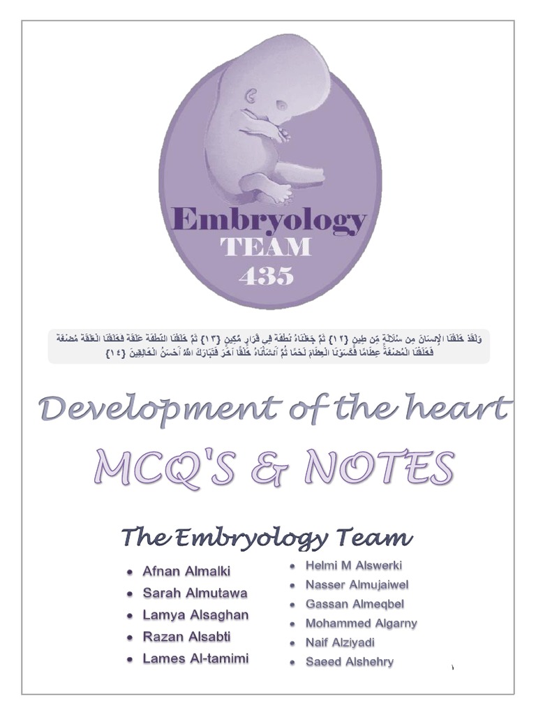 Heart Development MCQs and Notes | PDF | Atrium (Heart) | Aorta