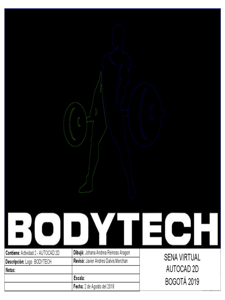 Logo de BODYTECH dibujado en AutoCAD 2D | PDF