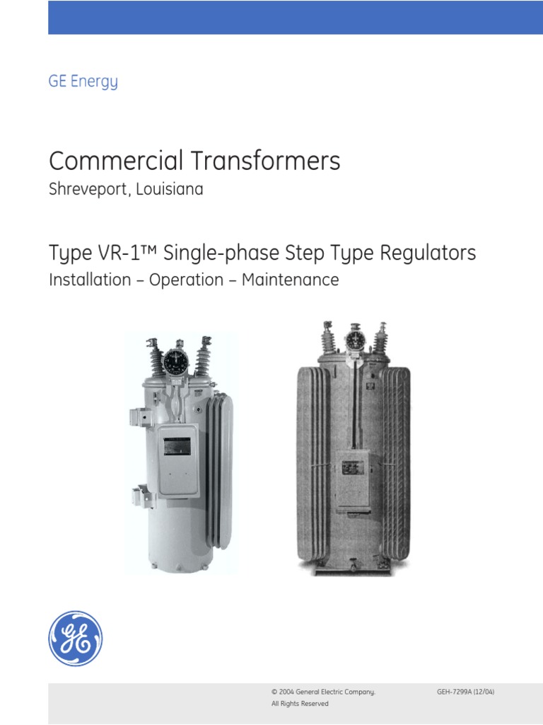 Commercial Transformers: Type VR-1™ Single-Phase Step Type Regulators ...