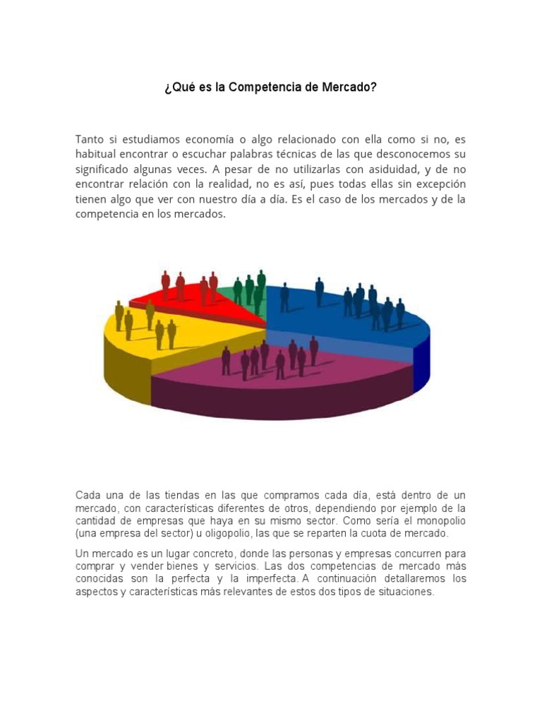 Qué Es La Competencia de Mercado | PDF | Oferta y demanda | Mercado ...