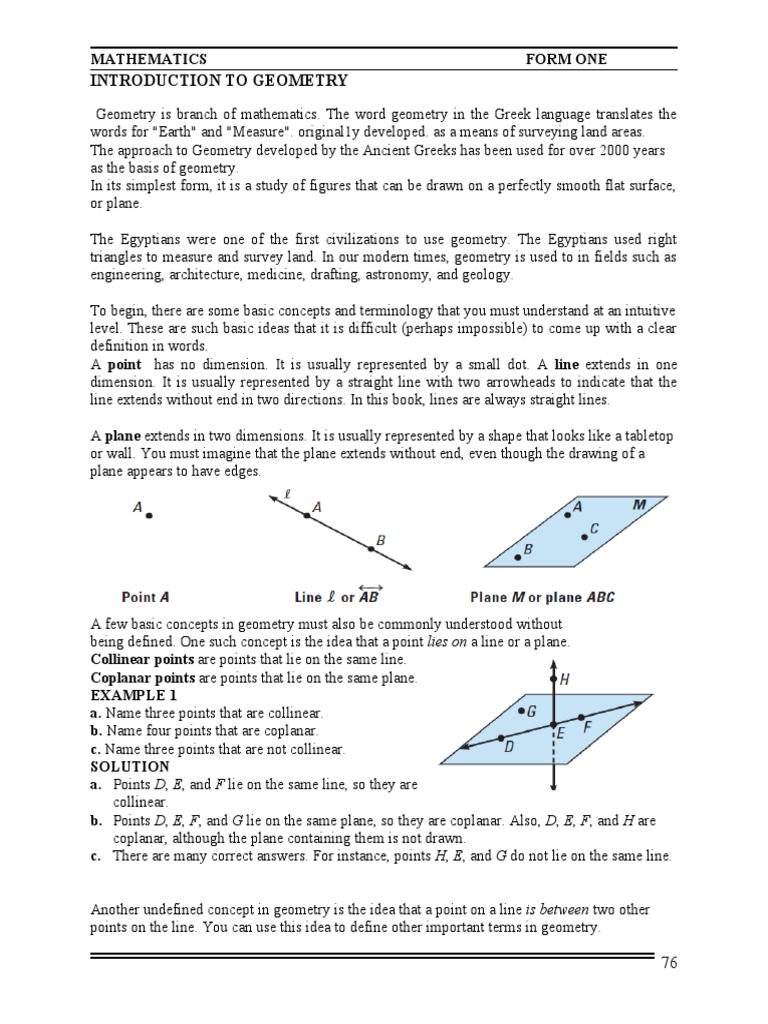 Introduction to the Fundamental Concepts of Plane Geometry | PDF | Line ...