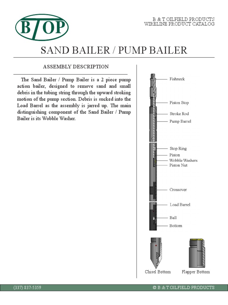 Sand Bailer / Pump Bailer | PDF
