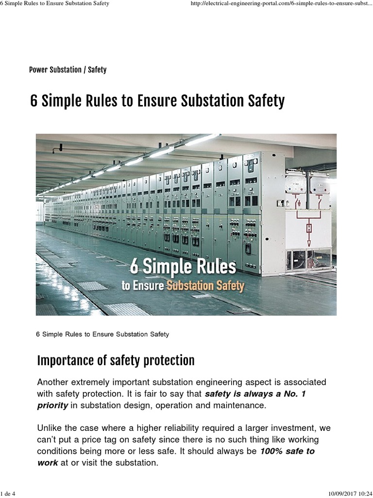 6 Simple Rules To Ensure Substation Safety | PDF | Electrical ...