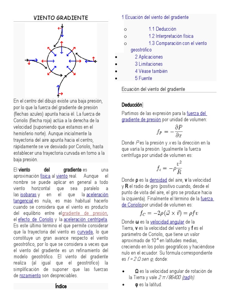 Viento Gradiente: Ecuación y Aplicaciones | PDF | Herida | Cantidades ...