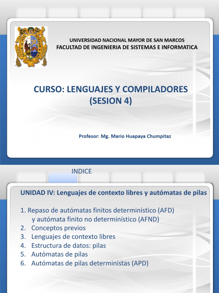 Lenguajes y Compiladores Sesion 4 27-01-2020 Version 1.0 Ultimo | PDF ...