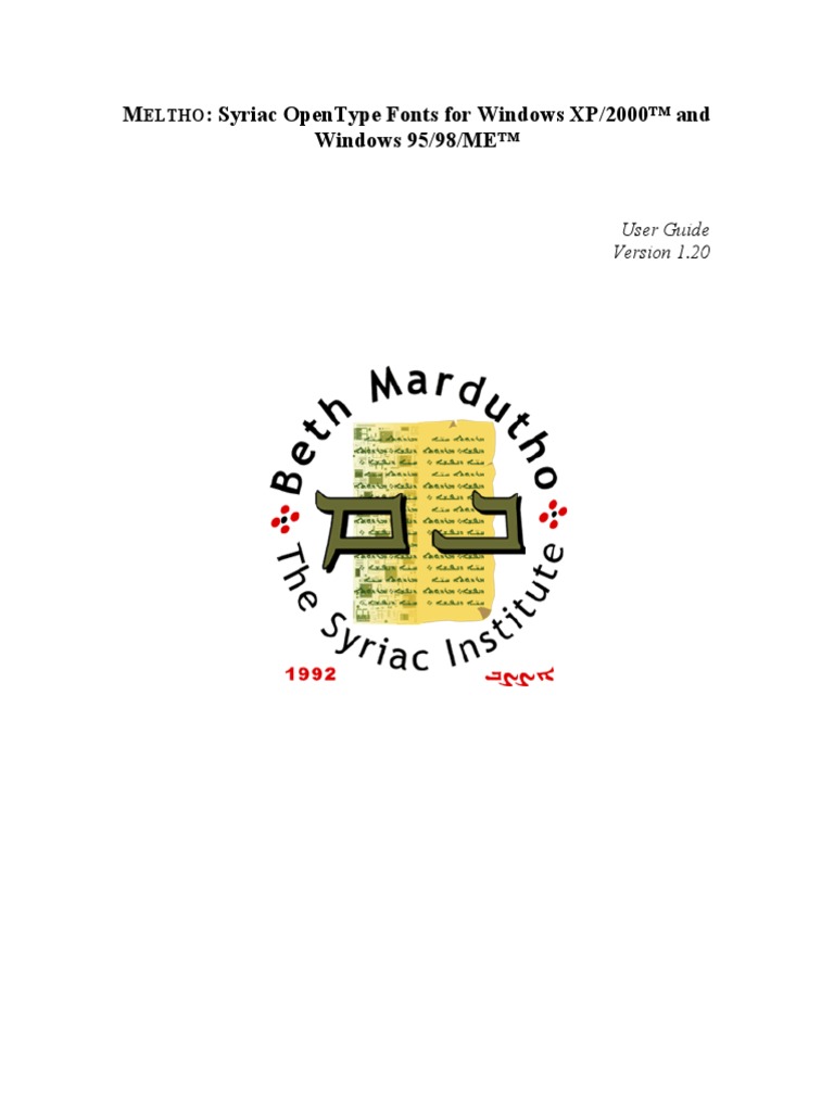Syriac Open Fonts For Windows | PDF | Typefaces | Text