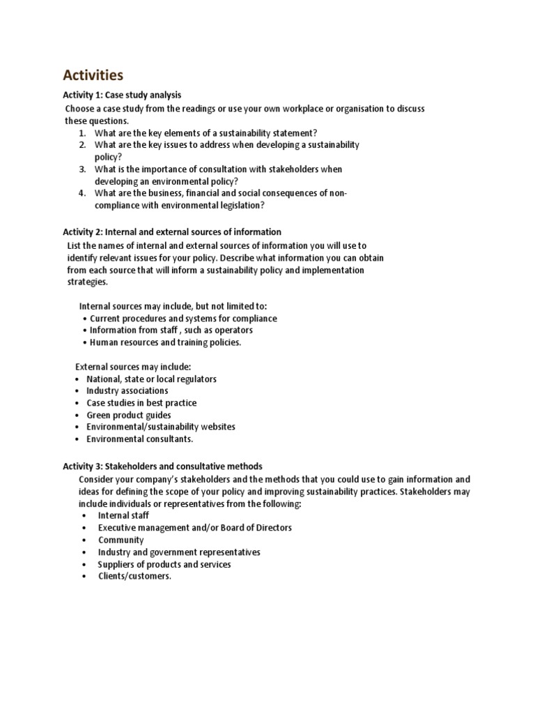 Designing Policy - Tutorial 1 Part A | PDF | Environmental Policy ...