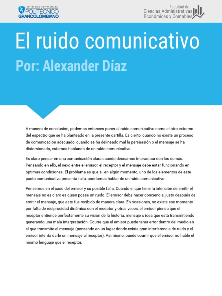 El Ruido Comunicativo | PDF | Comunicación | Ciencia cognitiva