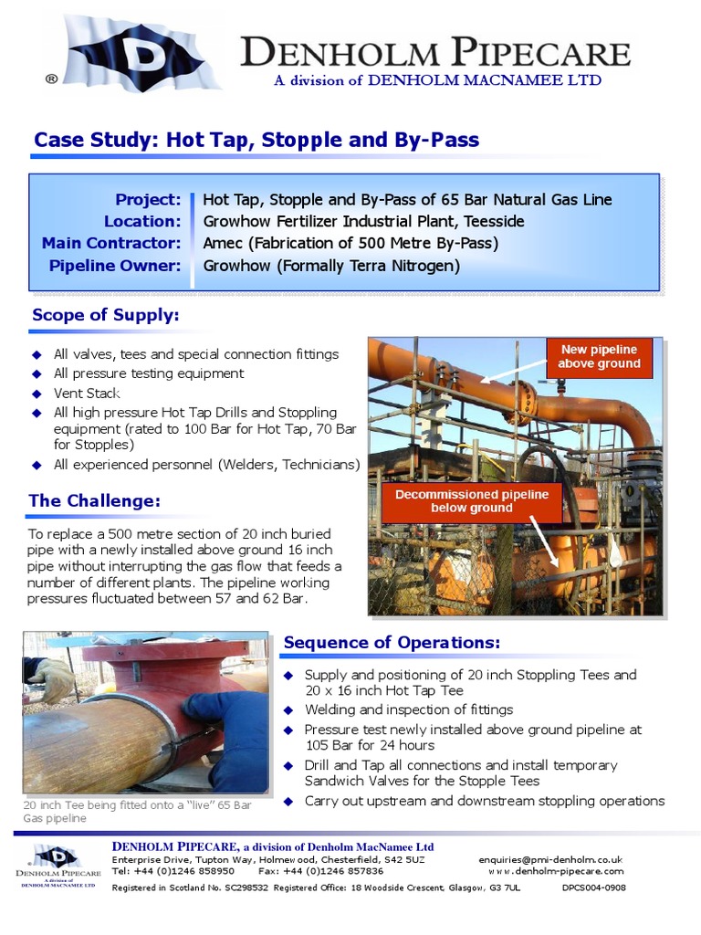 Case Study - Hot Tap, Stopple and By-Pass PDF | PDF | Pipeline ...