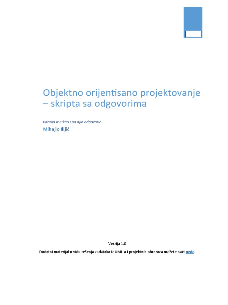 Oop Usmeni Skripta Mixa | PDF