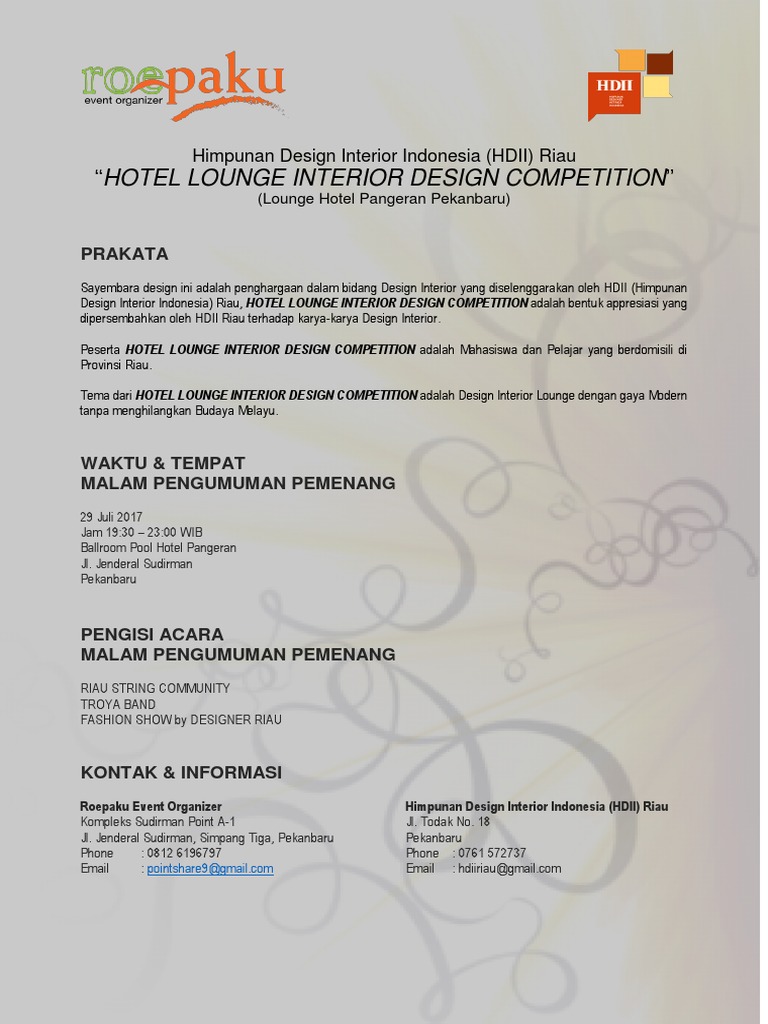 Proposal HOTEL LOUNGE INTERIOR DESIGN COMPETITION | PDF