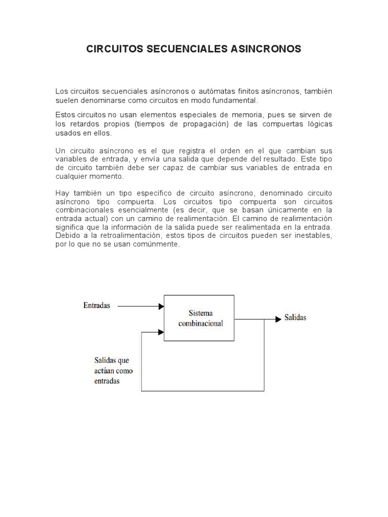 Circuitos Secuenciales Asincronos | PDF | Ingeniería Informática | Electrónica
