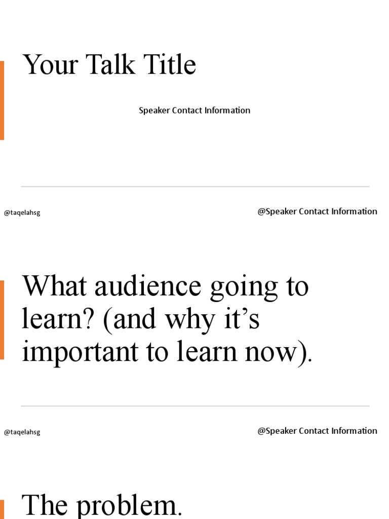 Your Talk Title: Speaker Contact Information | PDF | Career & Growth