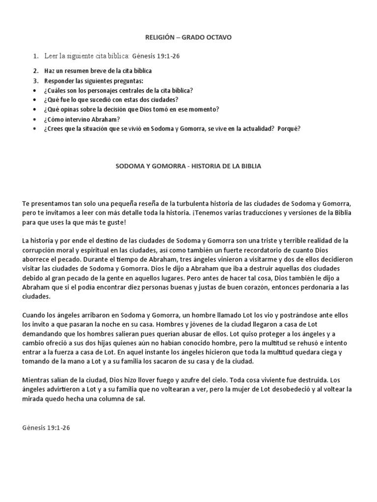 Historia de Sodoma y Gomorra | PDF | Sodoma y Gomorra | Abrahán