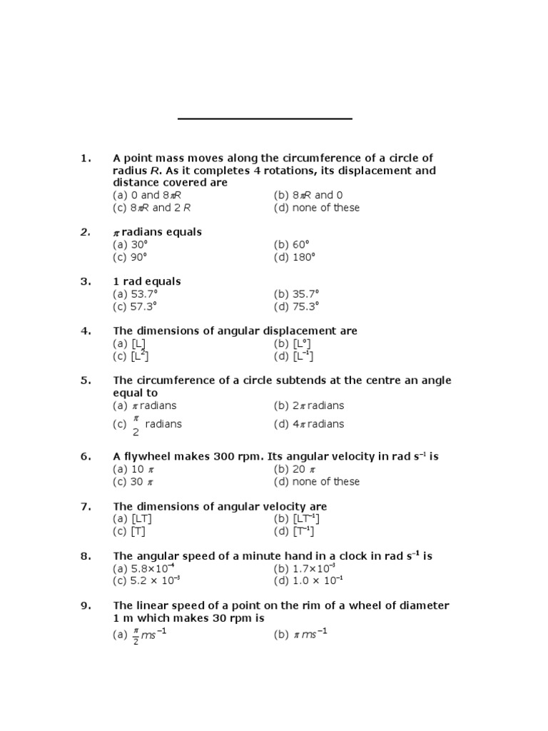 Physics Ch5 Part I | PDF | Rotation Around A Fixed Axis | Torque