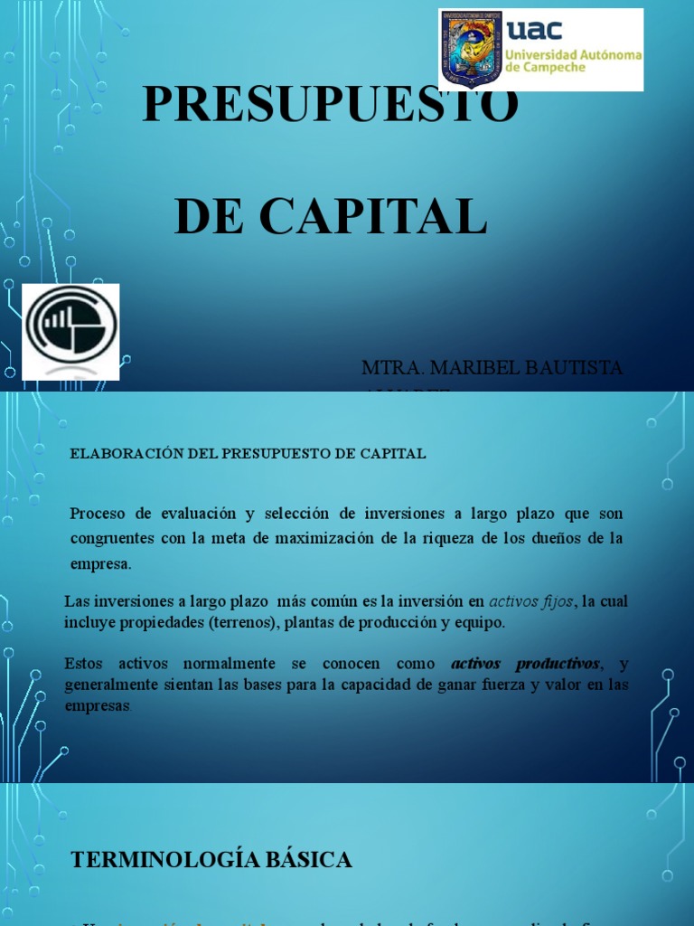 Tema 5 . - Presupuesto de Capital | PDF | Valor presente neto | Presupuesto
