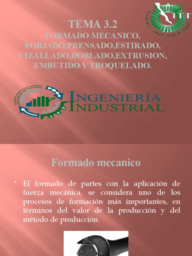 Procesos de Formado Mecánico en Metalurgia | PDF | Forjar | Extrusión