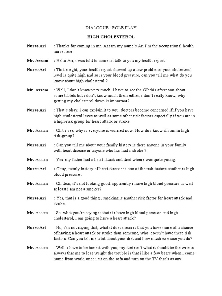 Dialogue Role Play Baru | PDF | Cardiovascular Diseases | Myocardial ...