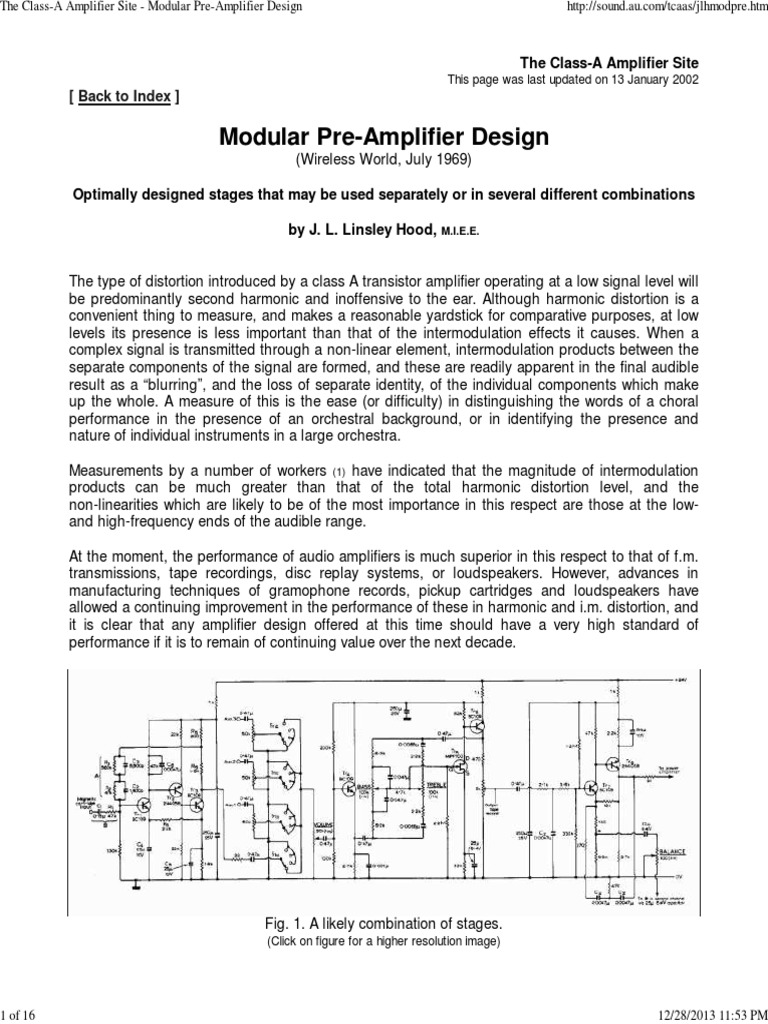 Modular Pre-Amplifier Design: (Back To Index) | PDF | Amplifier ...
