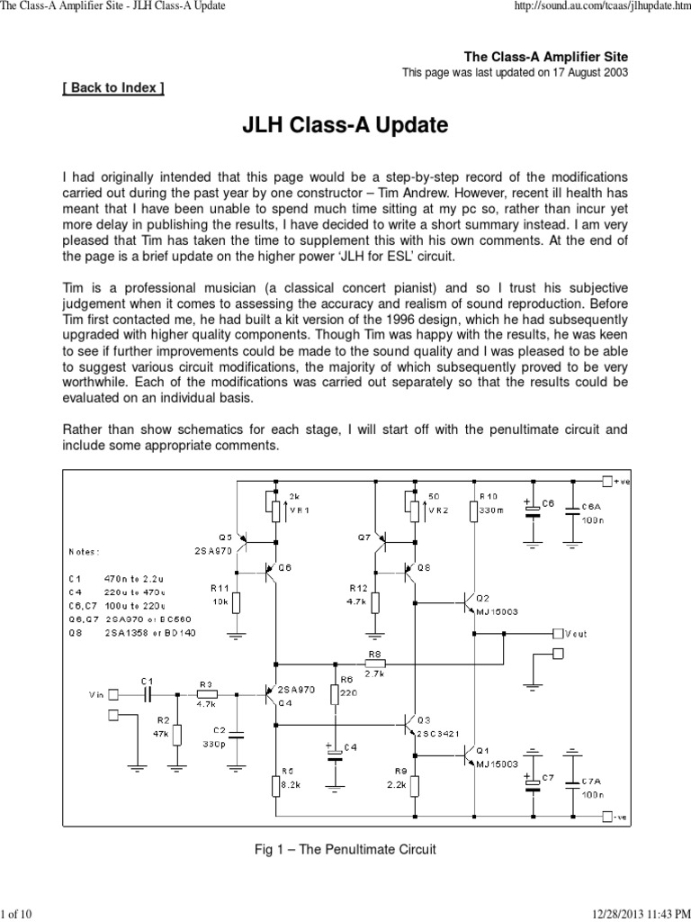 JLH 2003 Amplifier | PDF | Amplifier | Capacitor