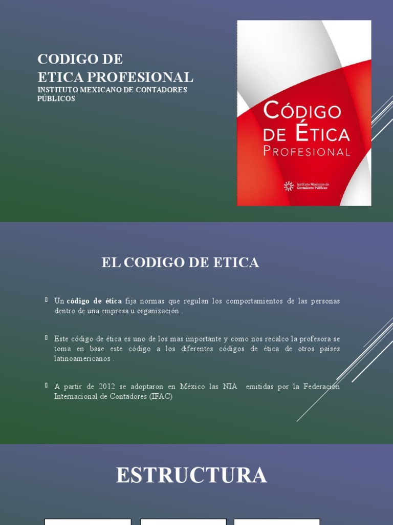 Código de Ética Profesional IMCP | PDF | Contador | Contabilidad