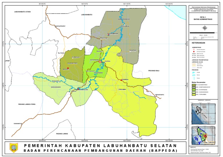 Peta 1 Batas Administrasi Kabupaten Labuhanbatu Selatan | PDF