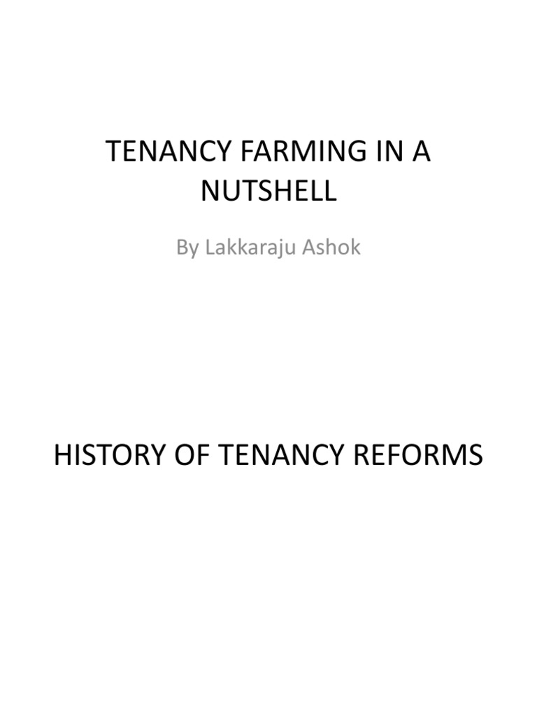 Tenancy Farming in A Nutshell | PDF