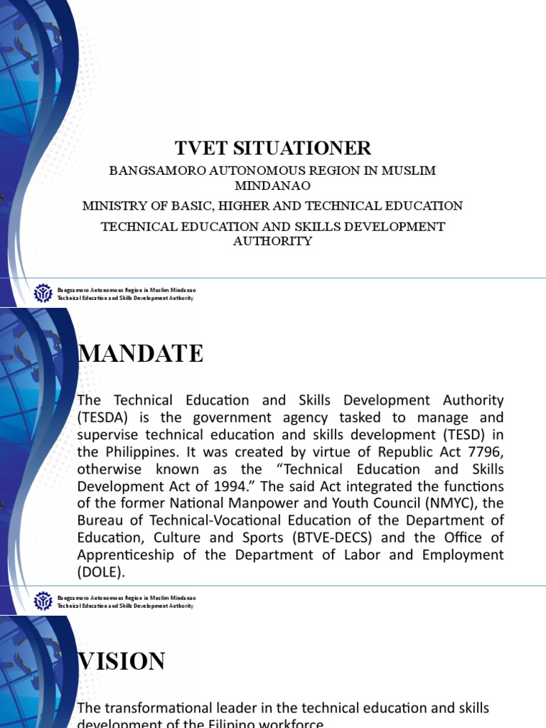TESDA-BARMM Situationer 2020 | PDF | Vocational Education | Learning