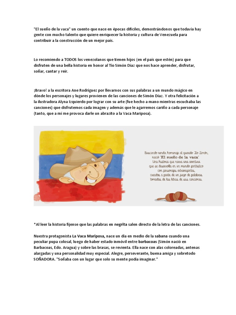 La Vaca Mariposa Cuento | PDF